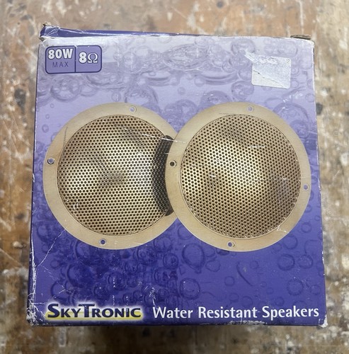 pair of Water Resistant Speakers SkyTronic White 5” 80w - box contain 2 ...