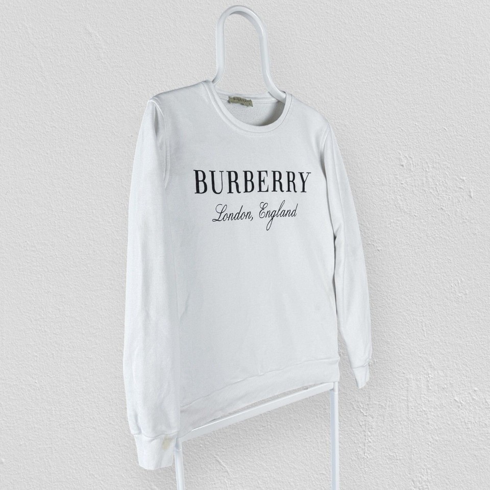 Burberry Brit White Sweatshirt Spell Out Pullover Womens Medium | eBay UK
