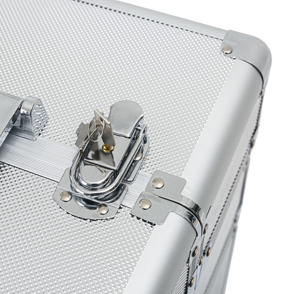 Aluminum Makeup Train Case Rolling Cosmetic Case Trolley Organizer ...