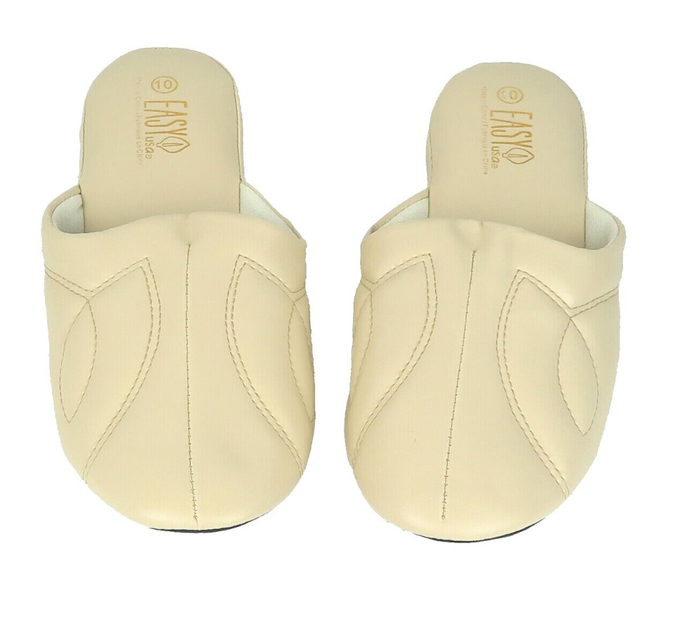 Pair of Women's Soft Vinyl House Slippers Sizes 6-11 New | eBay