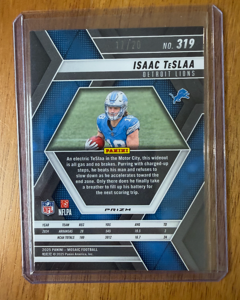 2025 Panini Mosaic Isaac Teslaa Cherry Blossom #/20 Detroit Tesla RC | eBay