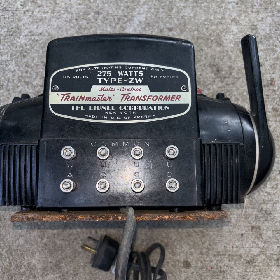Lionel - TYPE ZW, 275 WATT TRAINMASTER TRANSFORMER , C-7, 1952, Powers ...