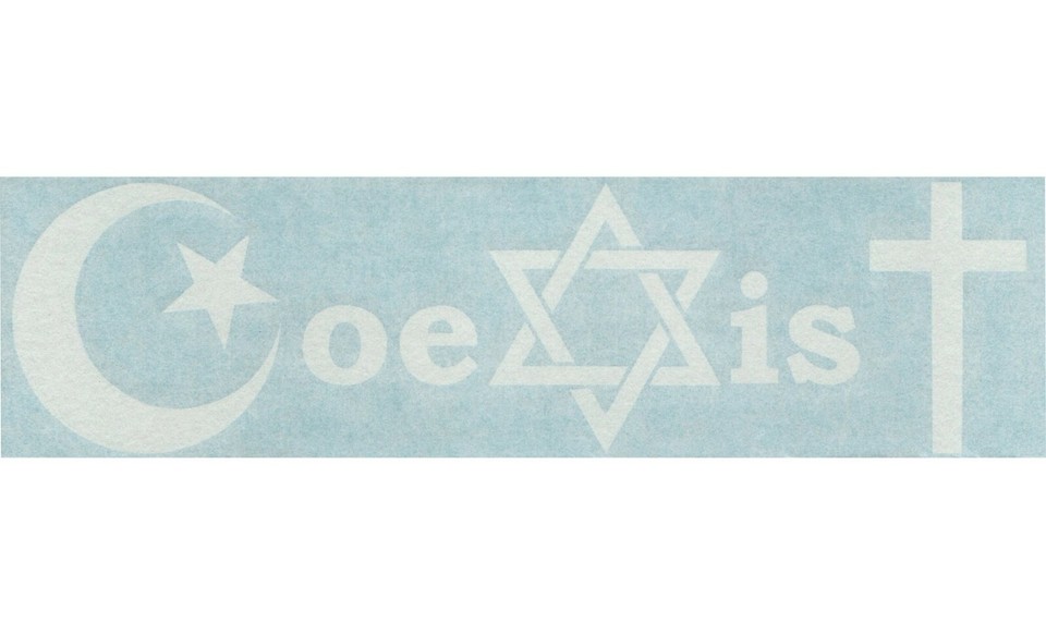 Coexist Muslim Jewish Christian - Peace Car Window Vinyl Decal Sticker ...