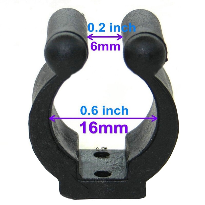 20 Pcs Fishing Pole Rod Holder Clips Black 16Mm Inside Dia Fishing Rod ...
