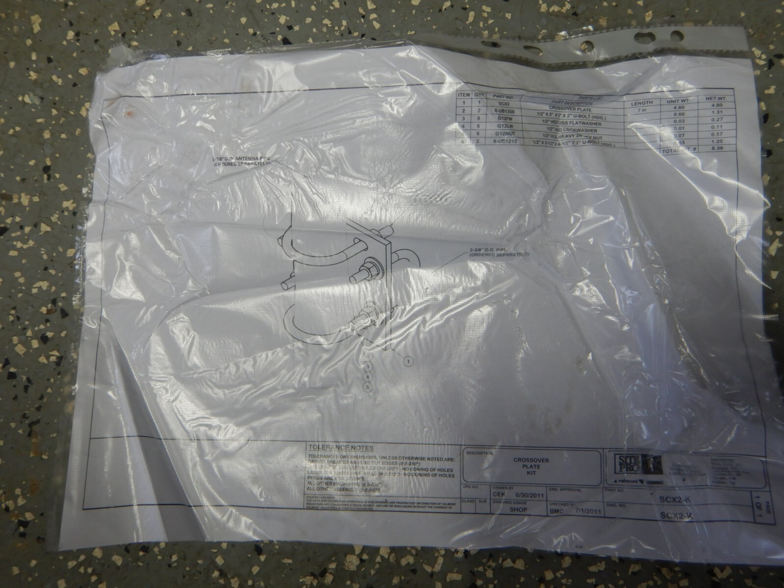 Antenna Mast Cross-Over Bracket plate Kit for 2-3/8"-2-7/8" OD Pipes(2 ...