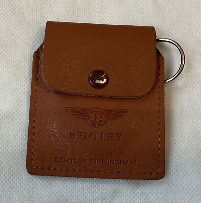 Bentley Birmingham NAV Track Pouch Key Case Holder Key FOB Tan Leather ...