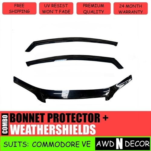 Bonnet Protector + Weathershields for Holden Commodore VE 2006-2013 UTE ...