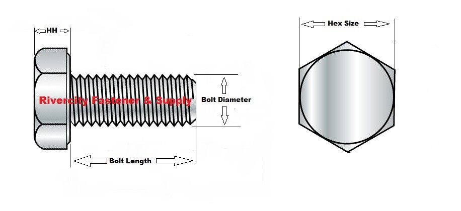 7/16-20x1-1/2 Hex Head Cap Screws 7/16-20 x 1.5 Bolts 7/16x20 x 1-1/2 ...