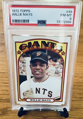 1972 Topps #49 WILLIE MAYS HOF Pittsburgh Pirates NM MINT PSA 8 ...