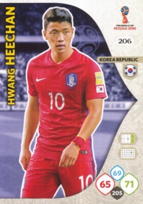 206 HEECHAN HWANG # KOREA REPUBLIC PANINI CARD ADRENALYN WORLD CUP ...