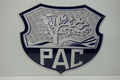 PAC DIE CUT POLICE LARGE SIGN PAC EMBLEM OFFICE/HOME 18" WIDE BY 16 ...