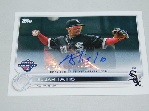 2022 Topps Pro Debut Elijah Tatis Auto/RC ACL White Sox PD-124 | eBay