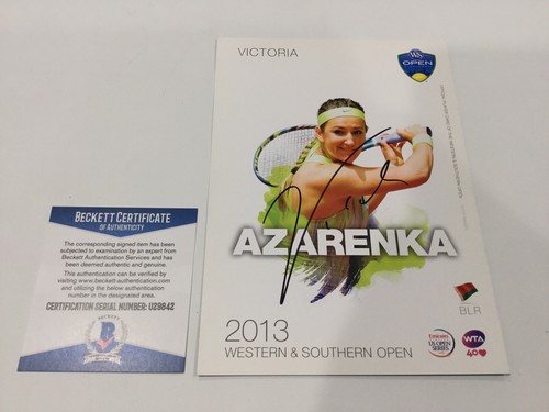 Victoria Azarenka Signed Autographed 5x7 W&S Tennis Card Beckett BAS ...