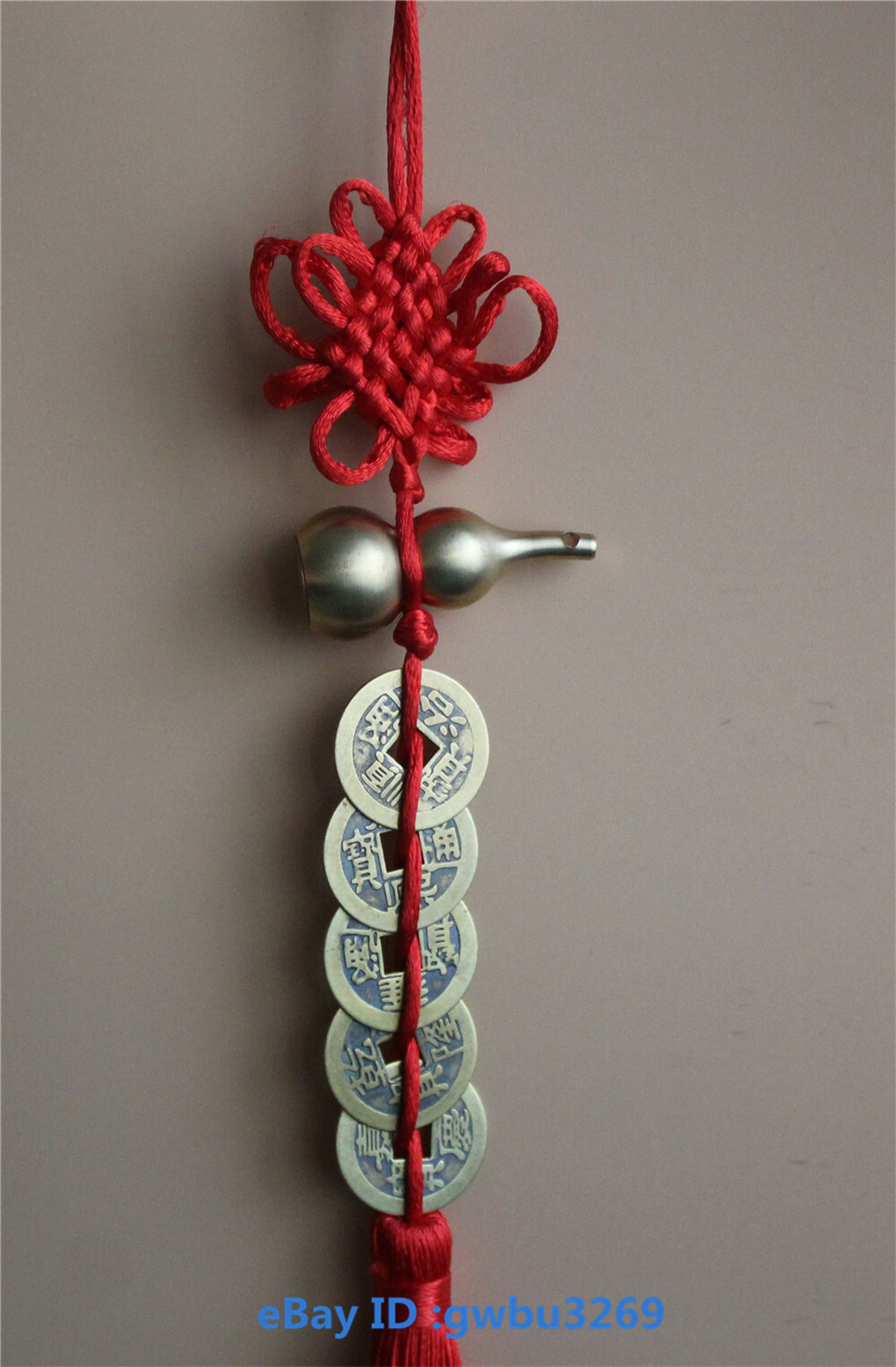 Feng Shui Gourd Chinese Brass Lucky charm string Ching wealth ...