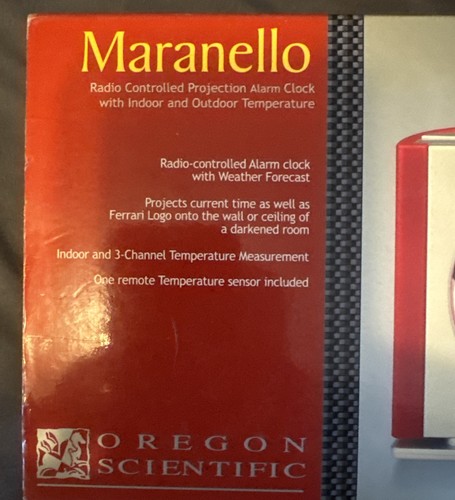 New Oregon Scientific Ferrari Maranello Radio Controlled Alarm Clock.In ...