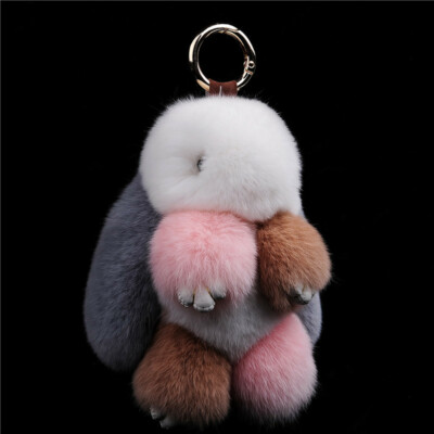 Fur Keychain Handbag Charm 14cm Real Rabbit Furry Flurry Pompom Car ...