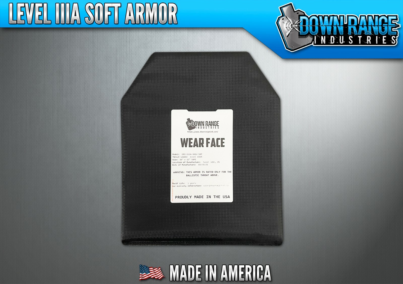 Level IIIA 3A Soft Body Armor - Choose Shape & Size - Made with Kevlar ...