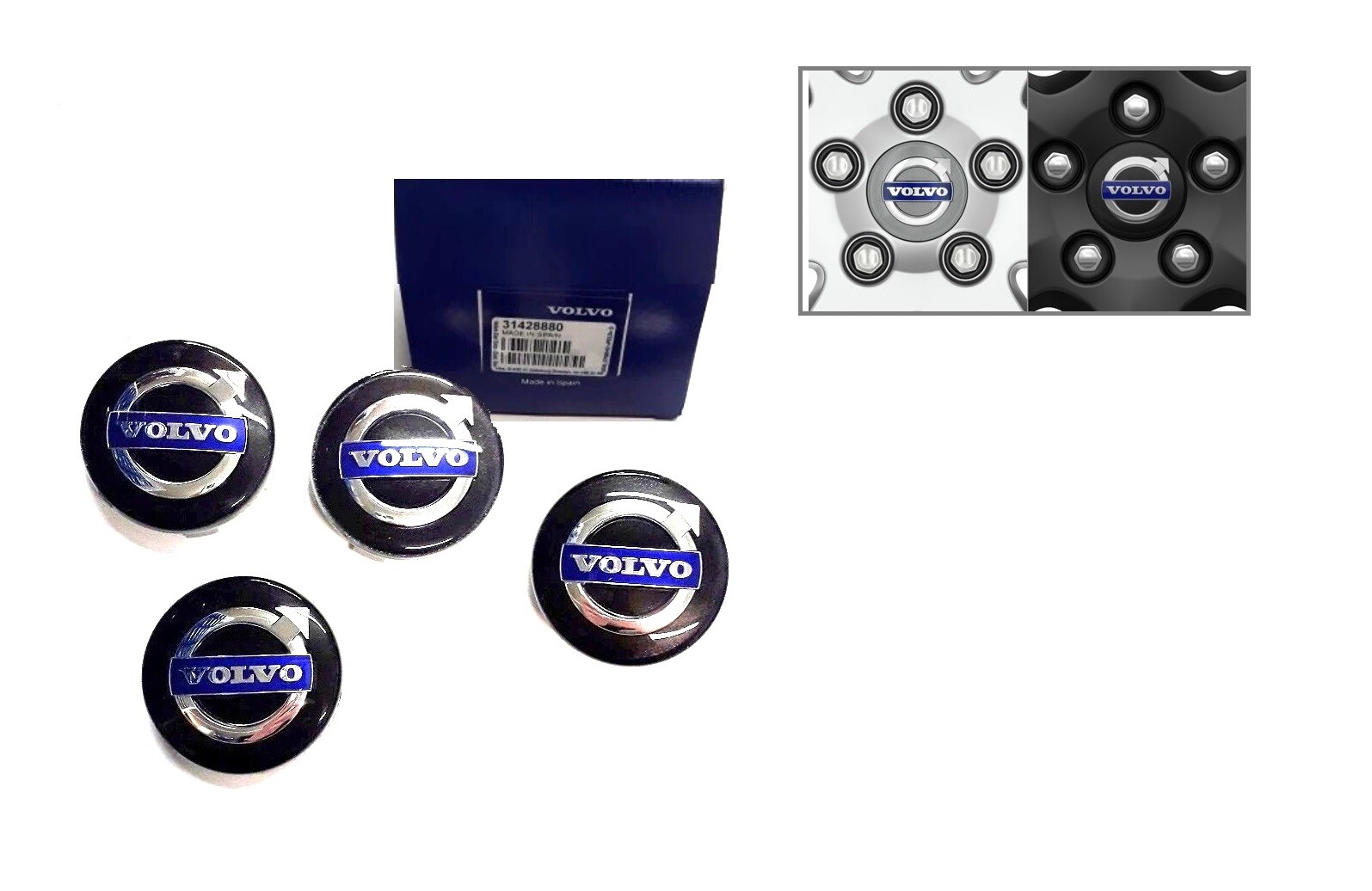 31428880 Nabenkappe für Original-Alufelgen Satz für Volvo XC60 XC70 ...