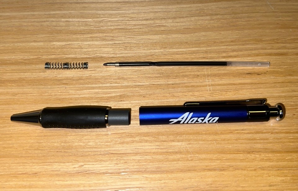 Alaska Airlines Pens Lot of Ten (10) Black Ink Push Pens Promotional ...