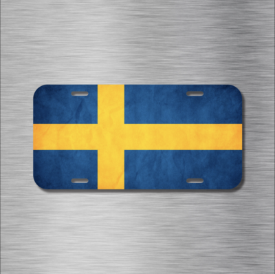 Sweden Swedish Swede Flag Vehicle License Plate Front Auto Tag NEW ...