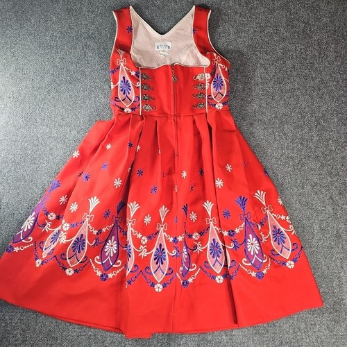Women's ERNST LICHT Red Floral German Octoberfest Embroidery Dress Size ...