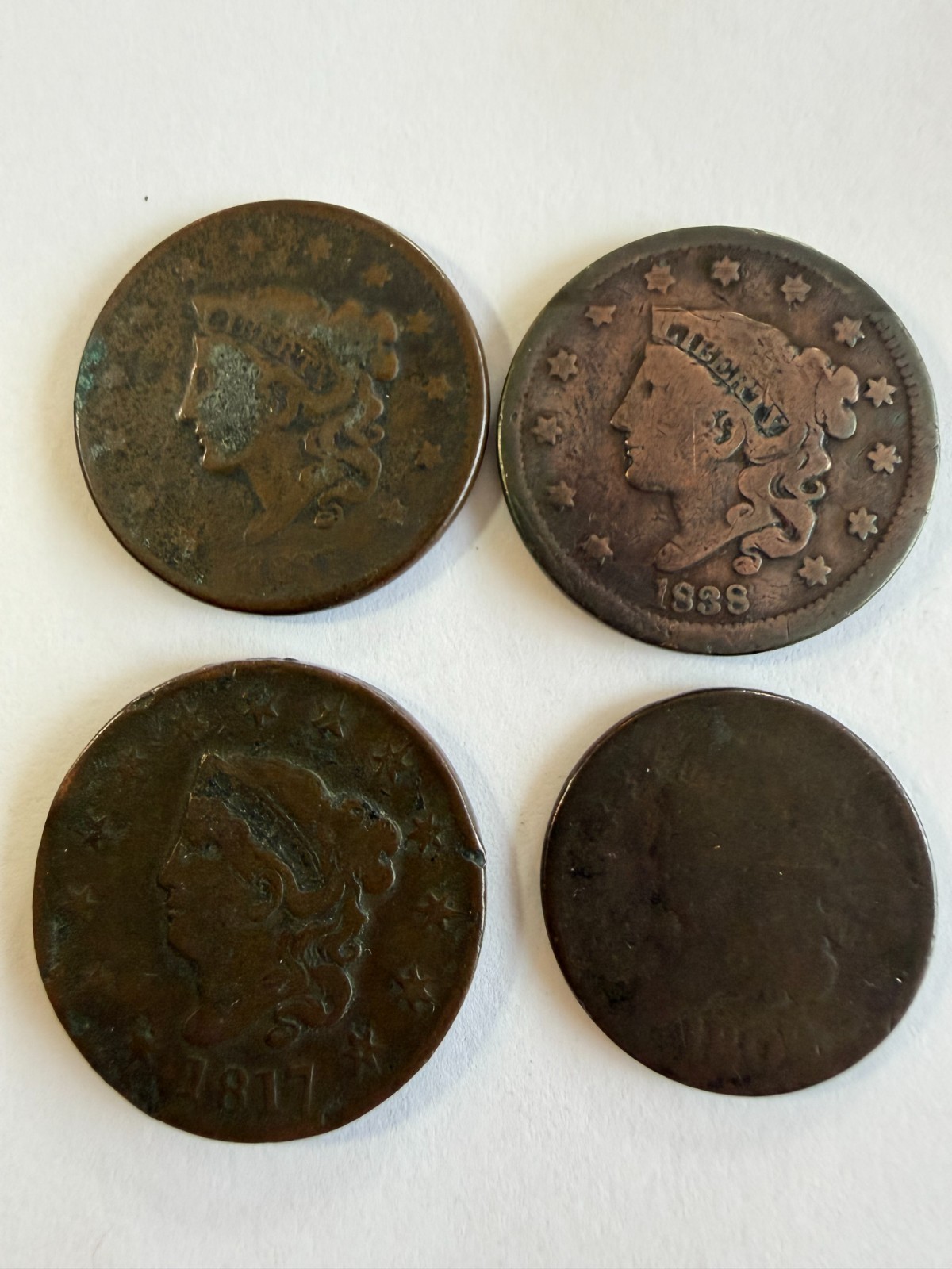 Assorted Lot of 3 US Large Cents, One Half Cent | eBay