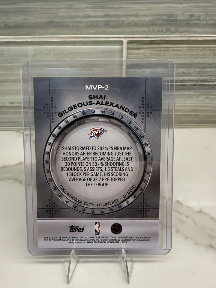 2025-26 Topps Shai Gilgeous-Alexander MVP Vault #MVP-2 - Thunder | eBay