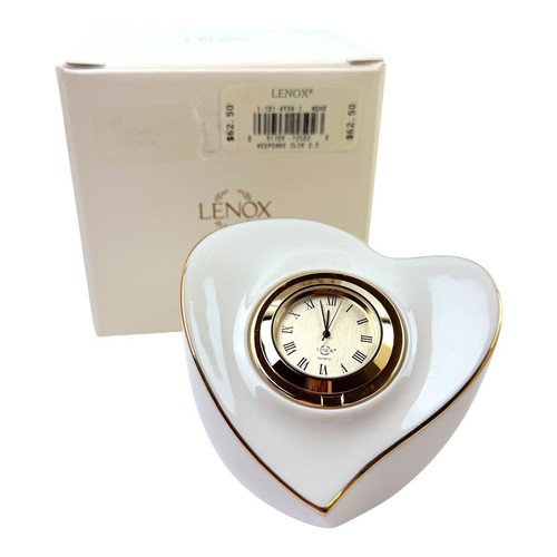 Lenox Keepsake Collection Small Heart Shaped Desk Clock New In Box | eBay