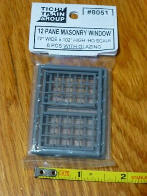 Tichy Train Group HO #8051 Masonry Windows -- 12-Pane, Scale 72 x 102 ...