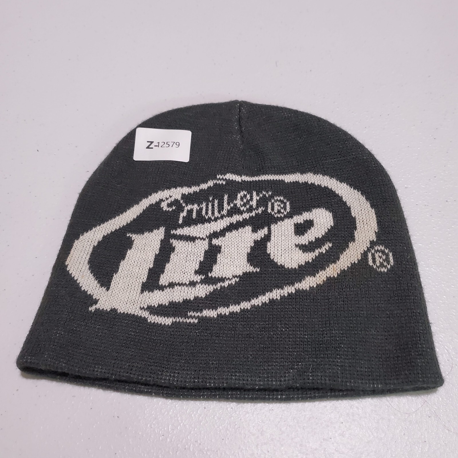 Miller Lite Men Hat One Size Gray Beanie Logo Knit Acrylic Beer READ | eBay