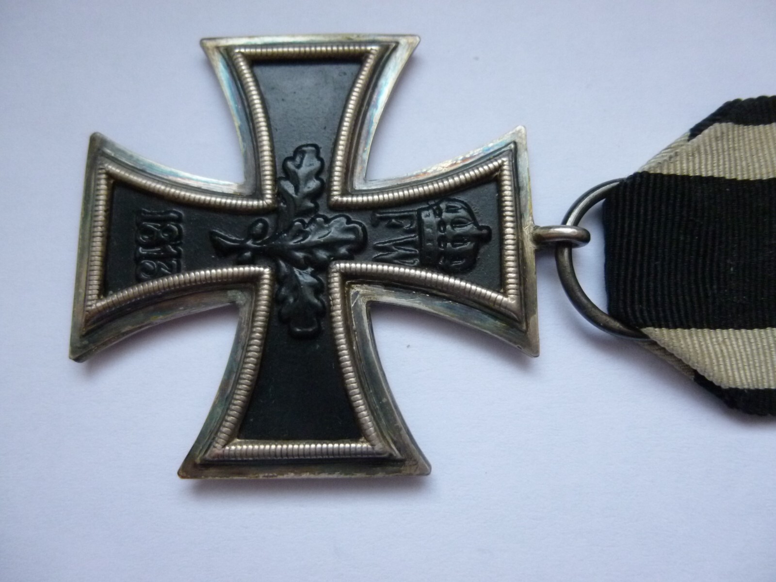 CROIX DE FER ALLEMANDE DE 14/18 . WW1 . ARGENT ET EMAILLEE NOIR ...