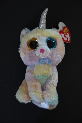 TY BEANIE BOOS 2021 HEATHER THE UNICORN CAT 6" PLUSH | eBay