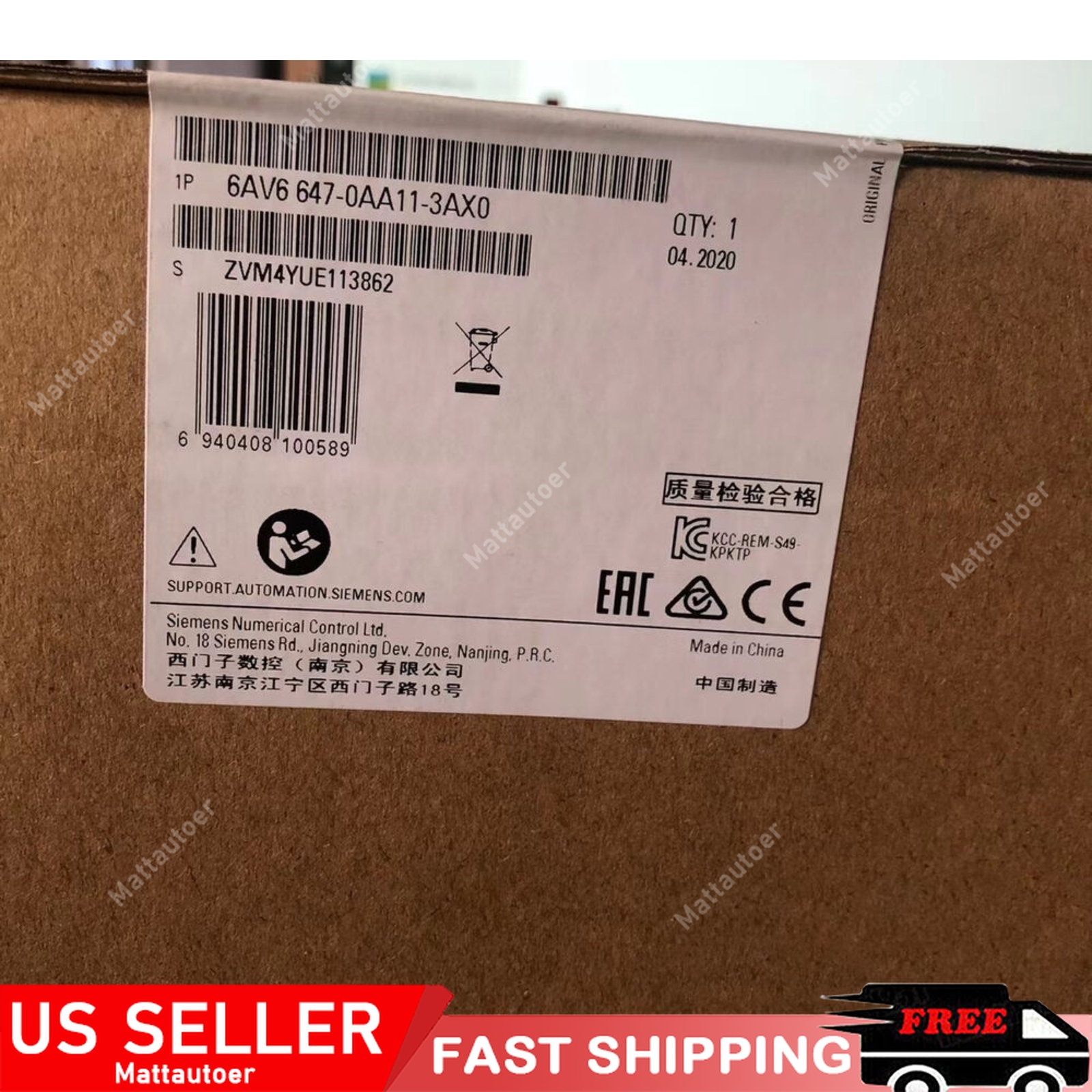 1 PCS New Siemens 6AV6647-0AA11-3AX0 SIMATIC HMI KTP400 4" 6AV6 647 ...