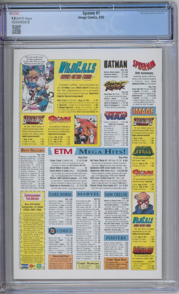 Spawn 1 CGC Graded 9.8 NM/MT McFarlane Image Comics 1992 | eBay