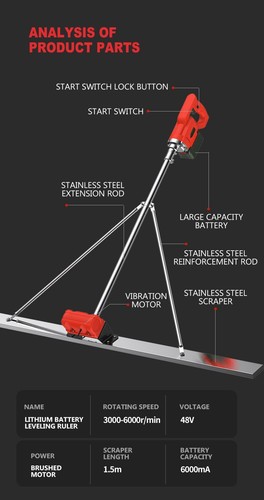 150cm Electric Concrete Polisher Level Floor Vibration Ruler Mortar ...
