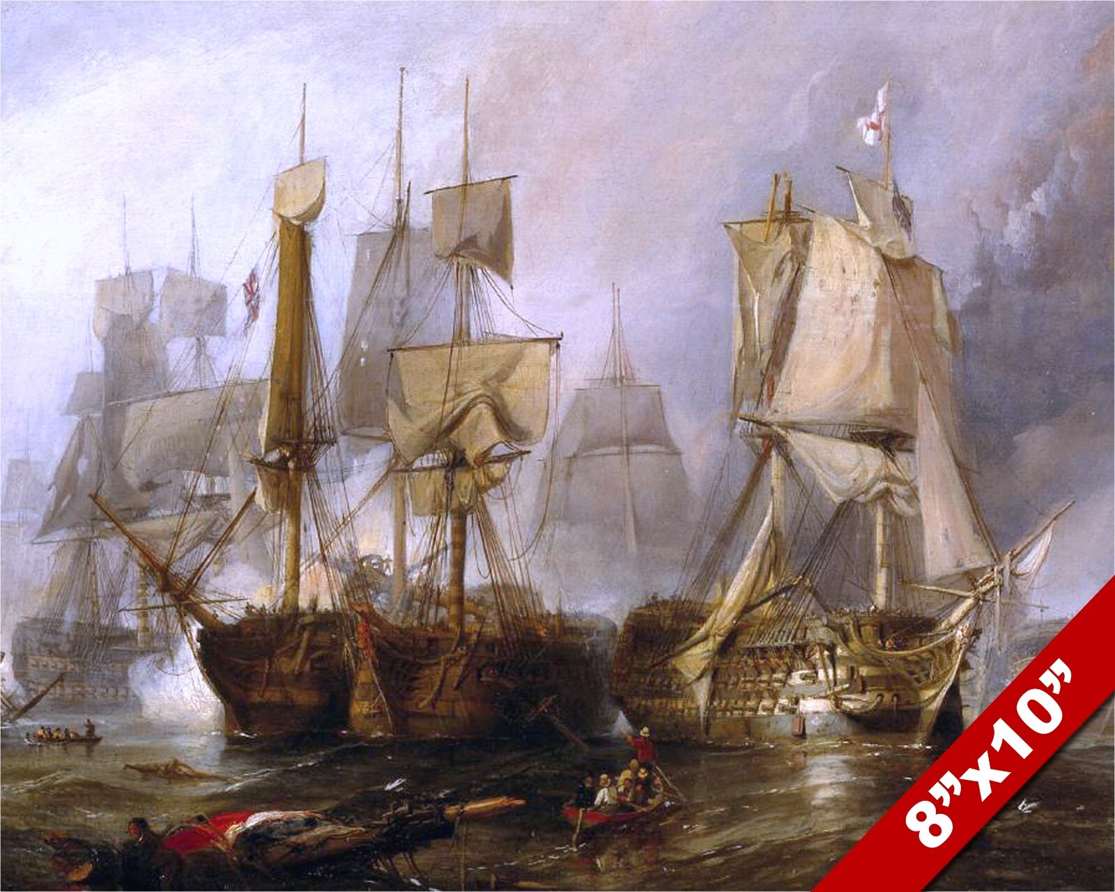 BATTLE OF TRAFALGAR LORD NELSON BRITISH NAVY VICTORY PAINTING ART ...