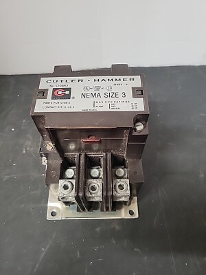 Cutler Hammer C10EN3 NEMA Size 3 Contactor 90 Amp 240V Coil | eBay