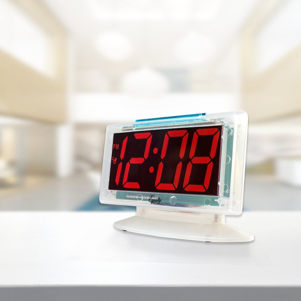 Equity 30040 Jumbo Clear 1.8 in. Red LED Electric Alarm Clock | eBay