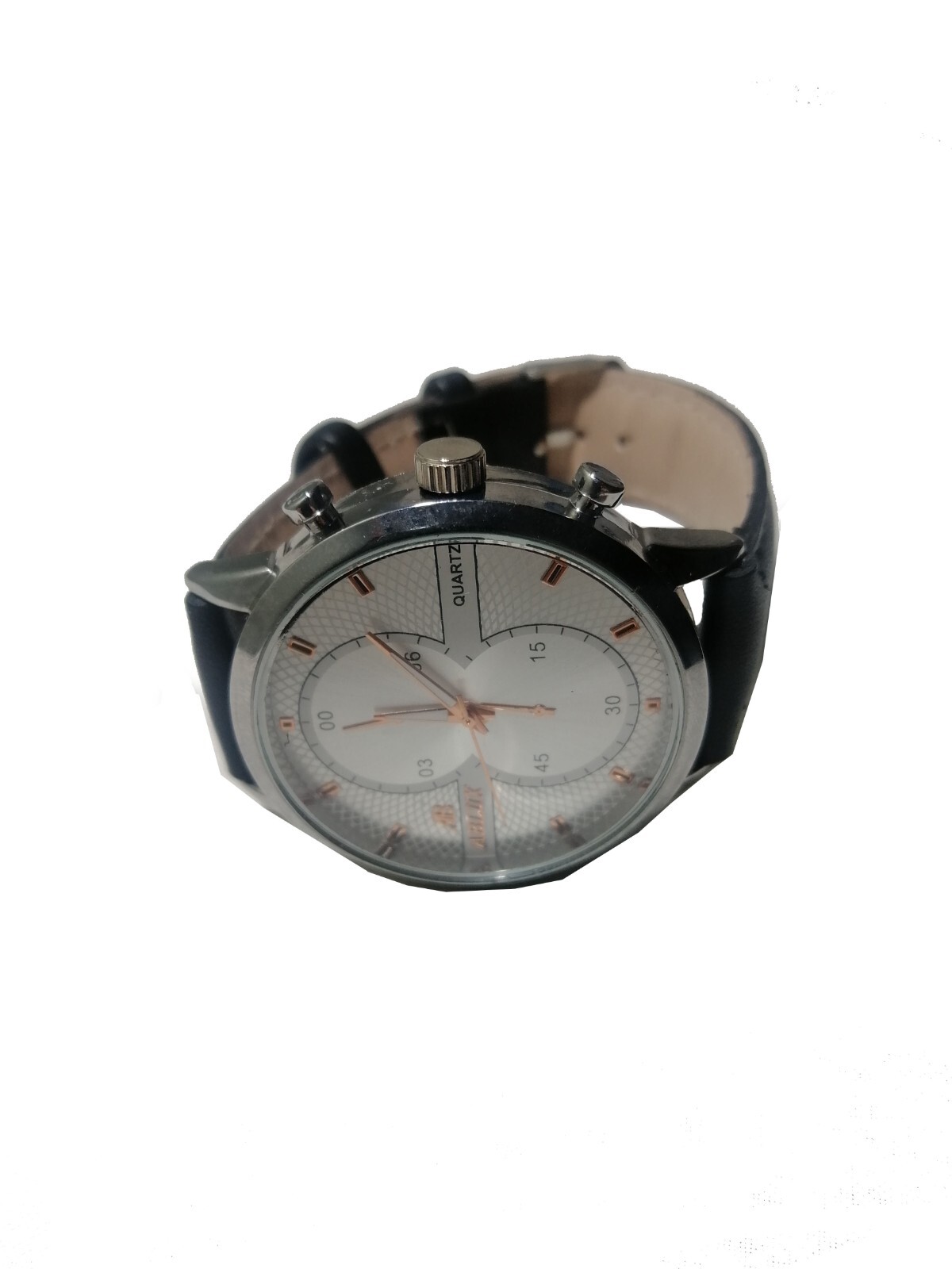 Ablux Mens Wrist Watch, Quartz, Leather, Black, Stainless Steel and ...