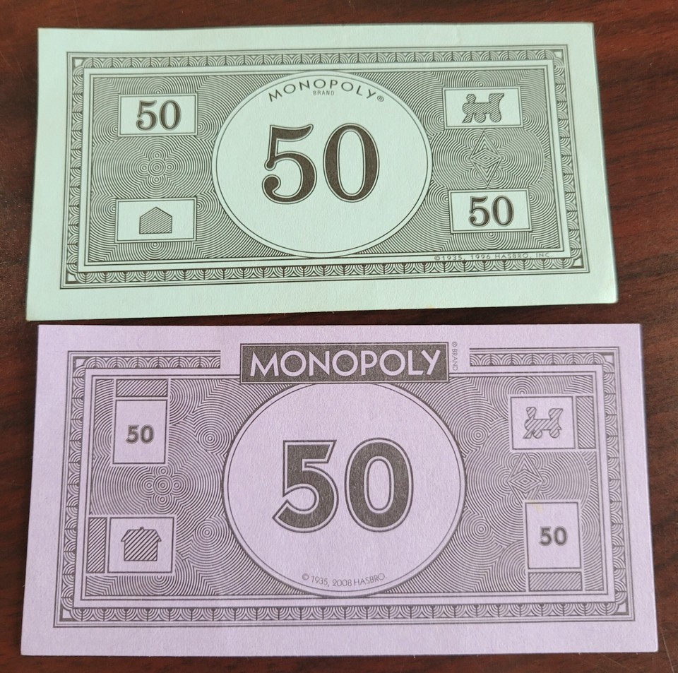 Monopoly Play Money Replacement Parts Only Money from 2 Different ...