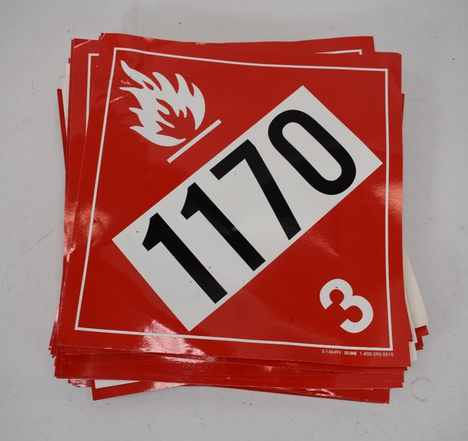 Lot of 79 Uline 4 Digit DOT Placard UN 1170 Ethyl Alcohol Adhesive ...