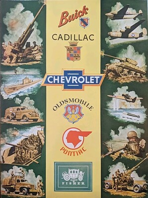 1943 WWll Camel General Motors Print Ad, Ships, Tanks, Artillery Guns ...