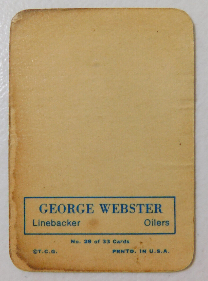 1970 TOPPS GLOSSY FOOTBALL CARD #26 GEORGE WEBSTER HOUSTON OILERS (item ...