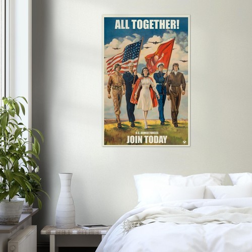 All Together - World War 2 Poster - WW2 Vintage Poster | eBay