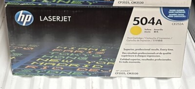 HP 504A Original LaserJet Toner Cartridge - Yellow (CE252A) | eBay