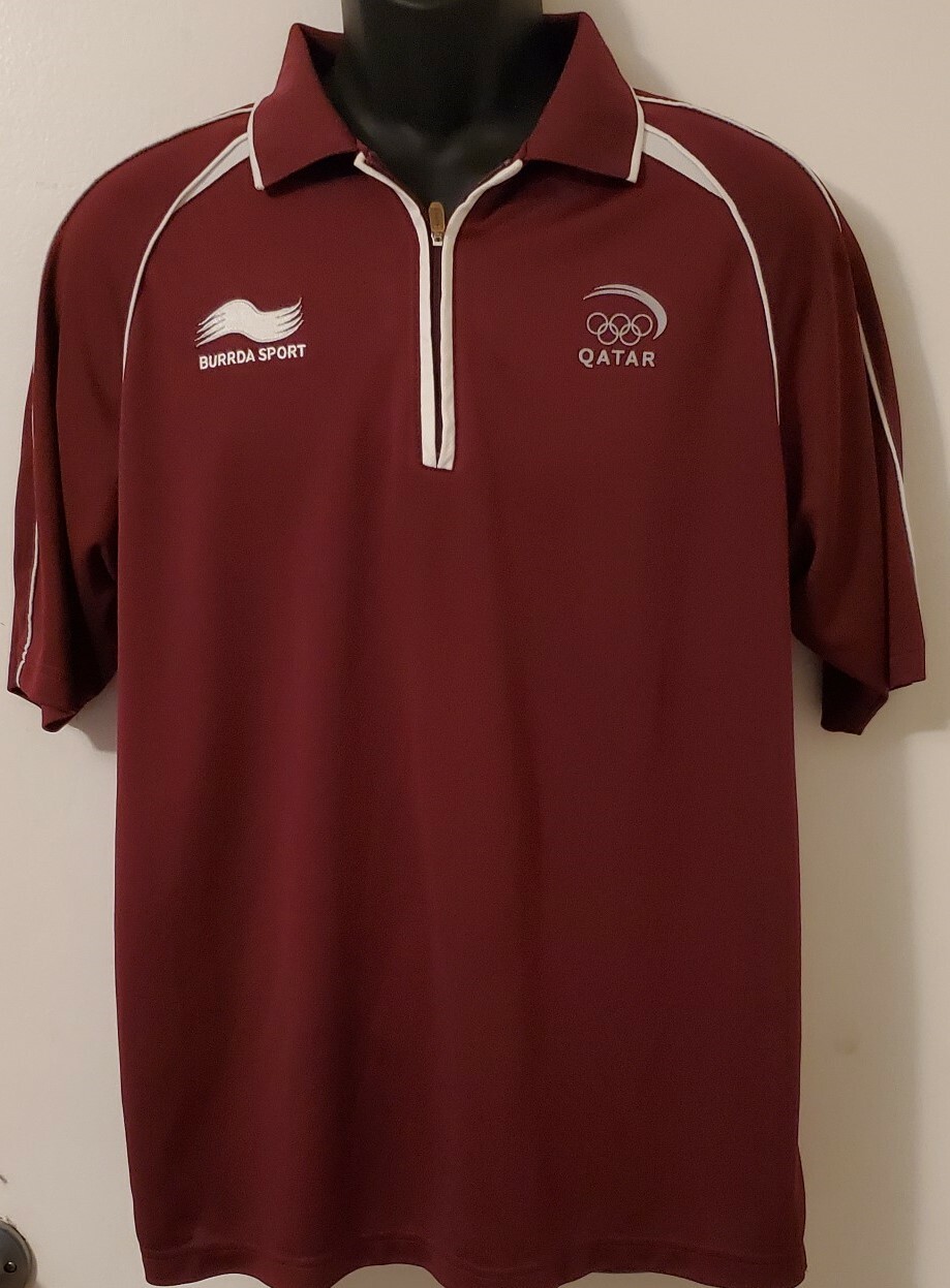 Qatar Burrda Sport Soccer Men's Polo 1/4 Zip Large - Gem