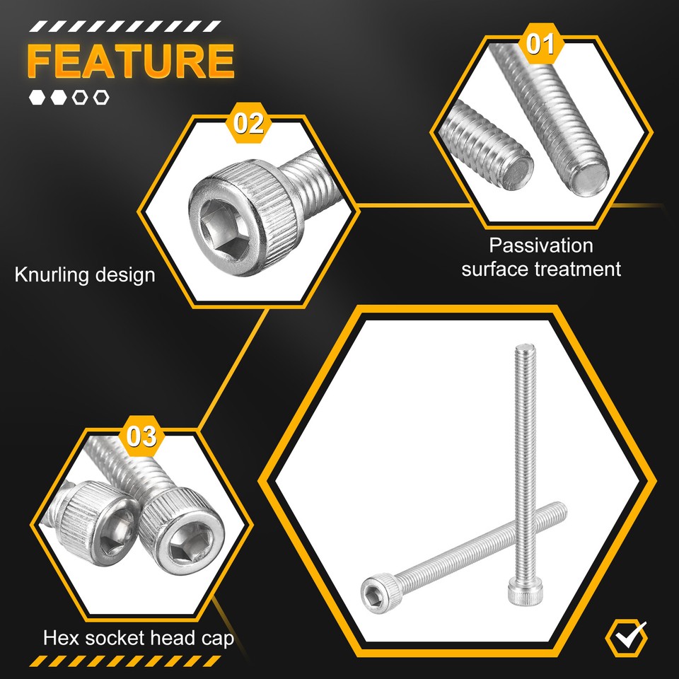 M5-0.8x50 Socket Head Cap Screw - 20Pack - Stainless Steel Screw ...