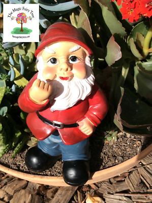 Angry wobble gnome figurine shaking fist.Garden gnomes decor naughty ...