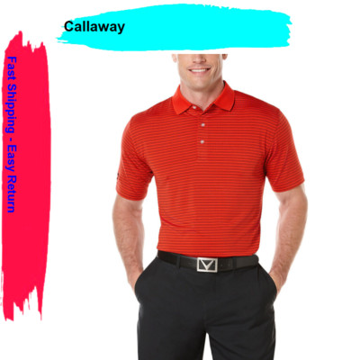 Callaway Fine Line Core Stripe Polo Shirts Red, Size L | eBay
