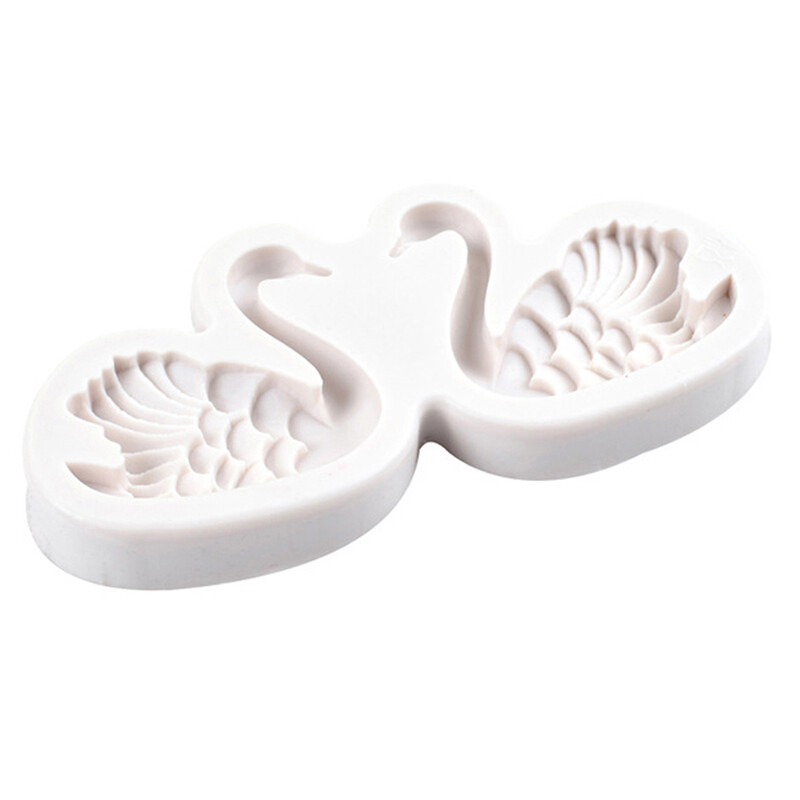 Silicone Couple Swan Mold Fondant Cake Decoration Mould Soap Molds.l8 ...